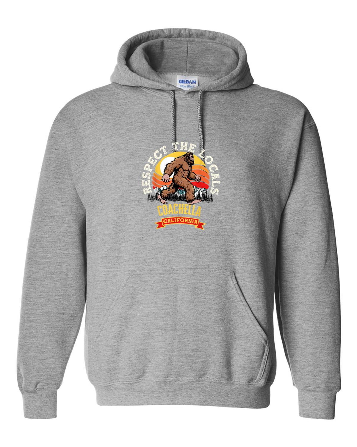 California Respect The Locals Retro Bigfoot Sasquatch Funny Myth Legend ...