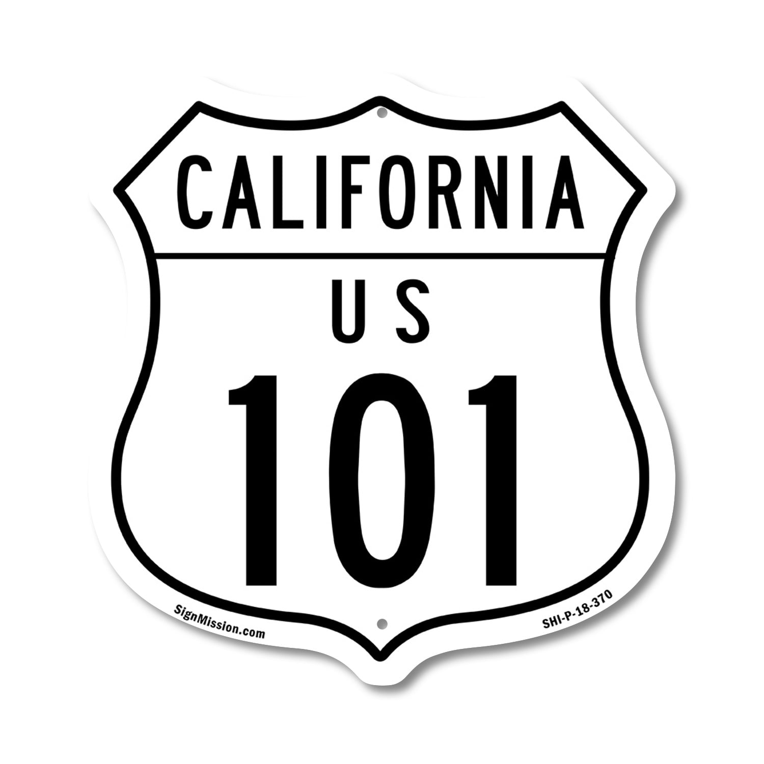California Route Marker Shield Sign Us 101 18 inch X 18 inch Shield ...
