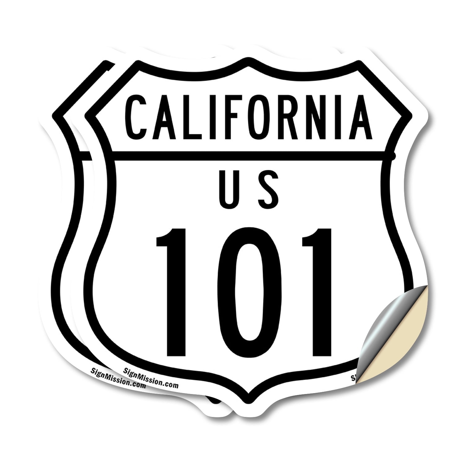 California Route Marker Shield Sign Us 101 (2 Pack) 6 inch X 6 inch ...