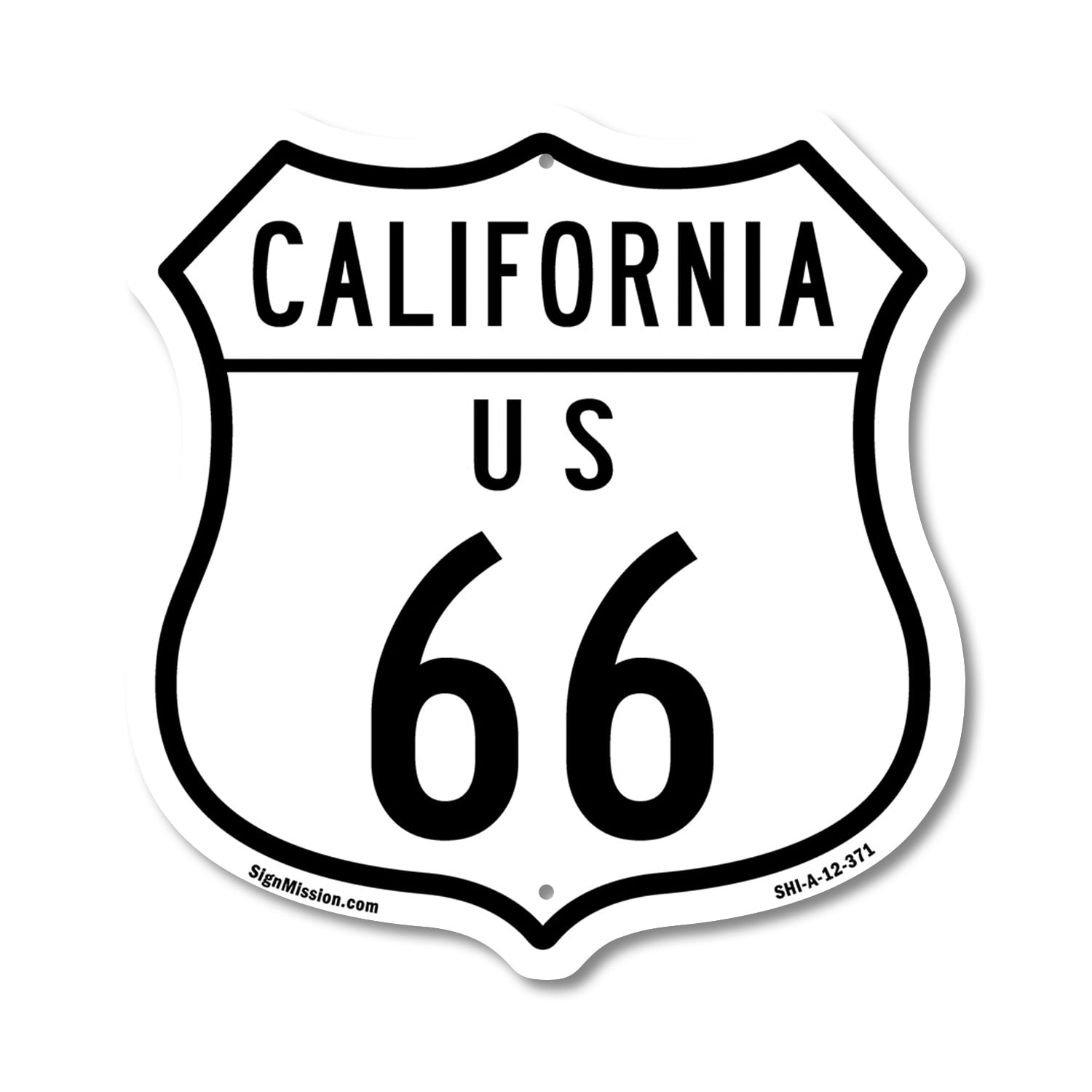 California Route Marker Shield Sign Us 66 12 inch X 12 inch Shield ...