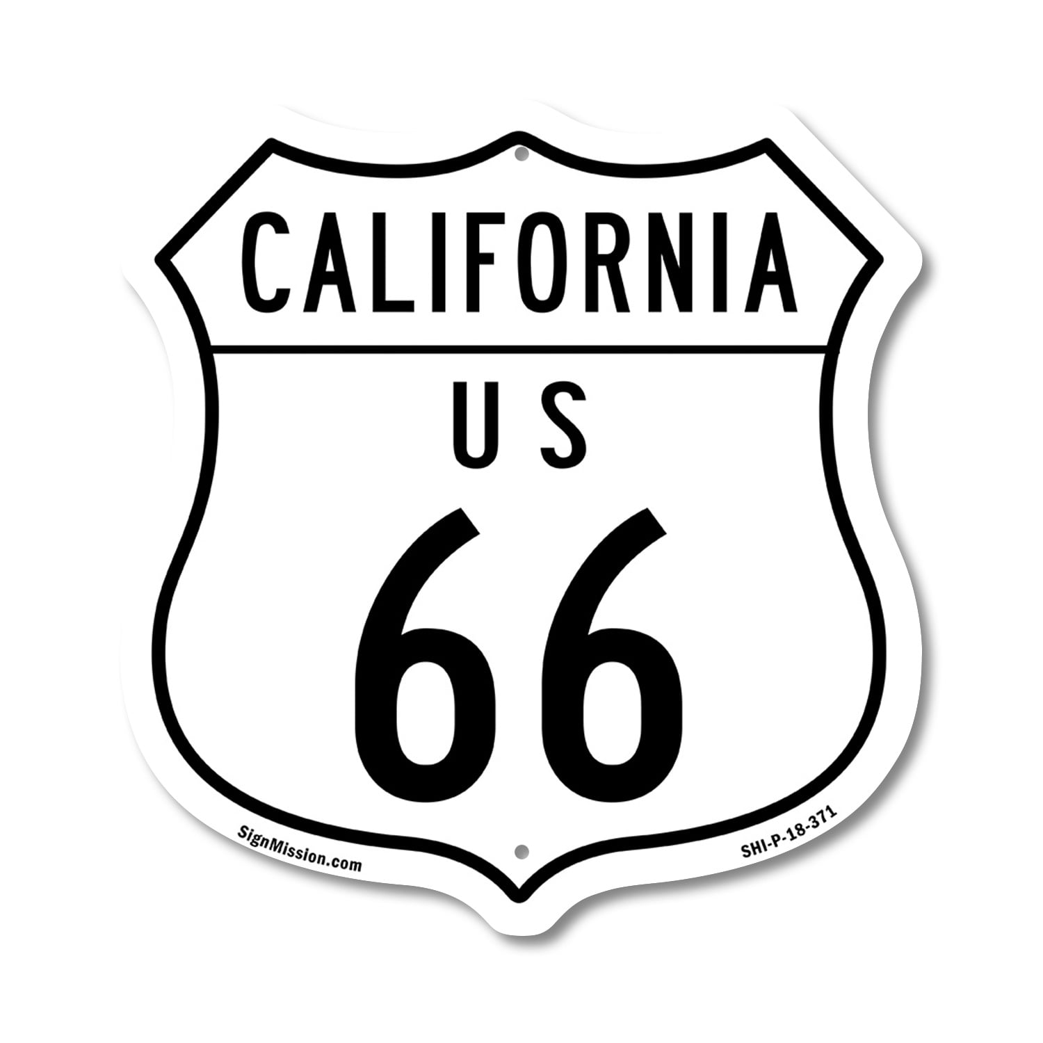 California Route Marker Shield Sign Us 66 18 inch X 18 inch Shield ...