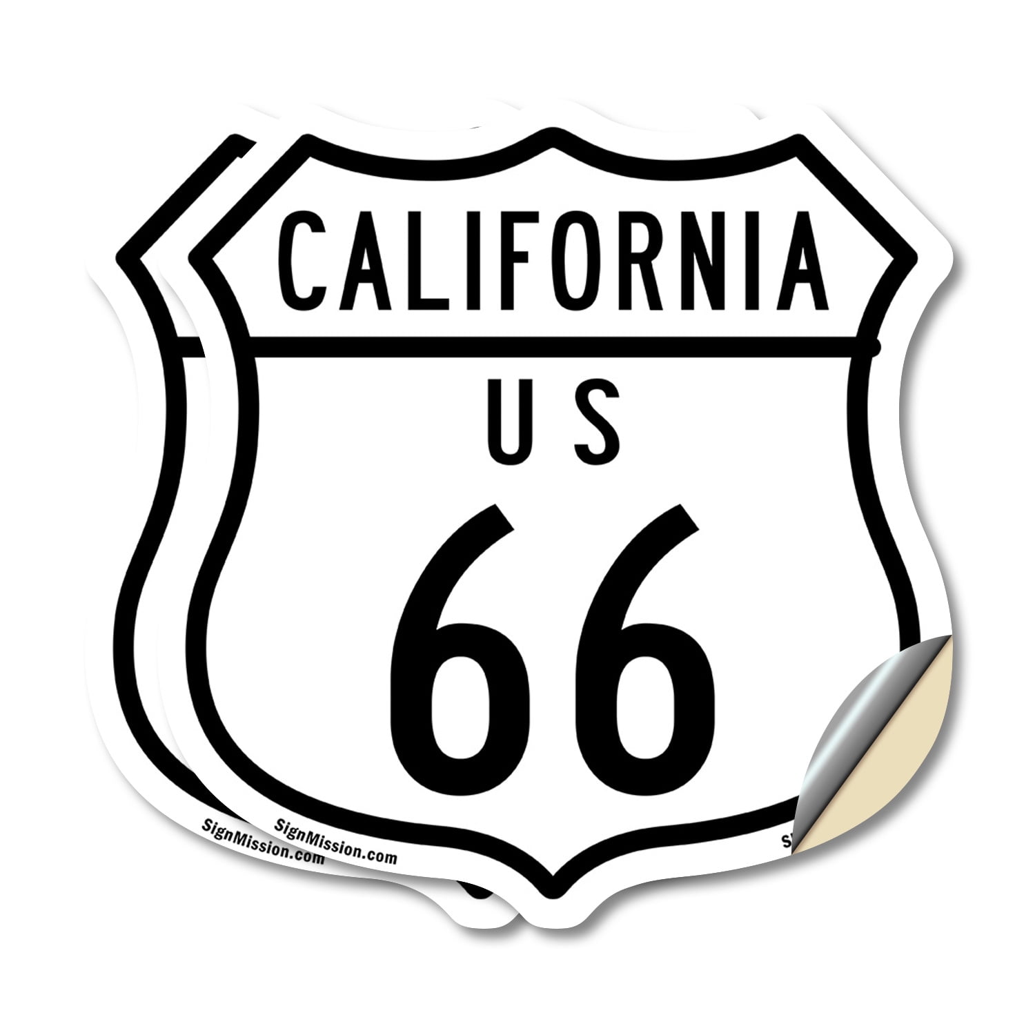 California Route Marker Shield Sign Us 66 (2 Pack) 6 inch X 6 inch ...