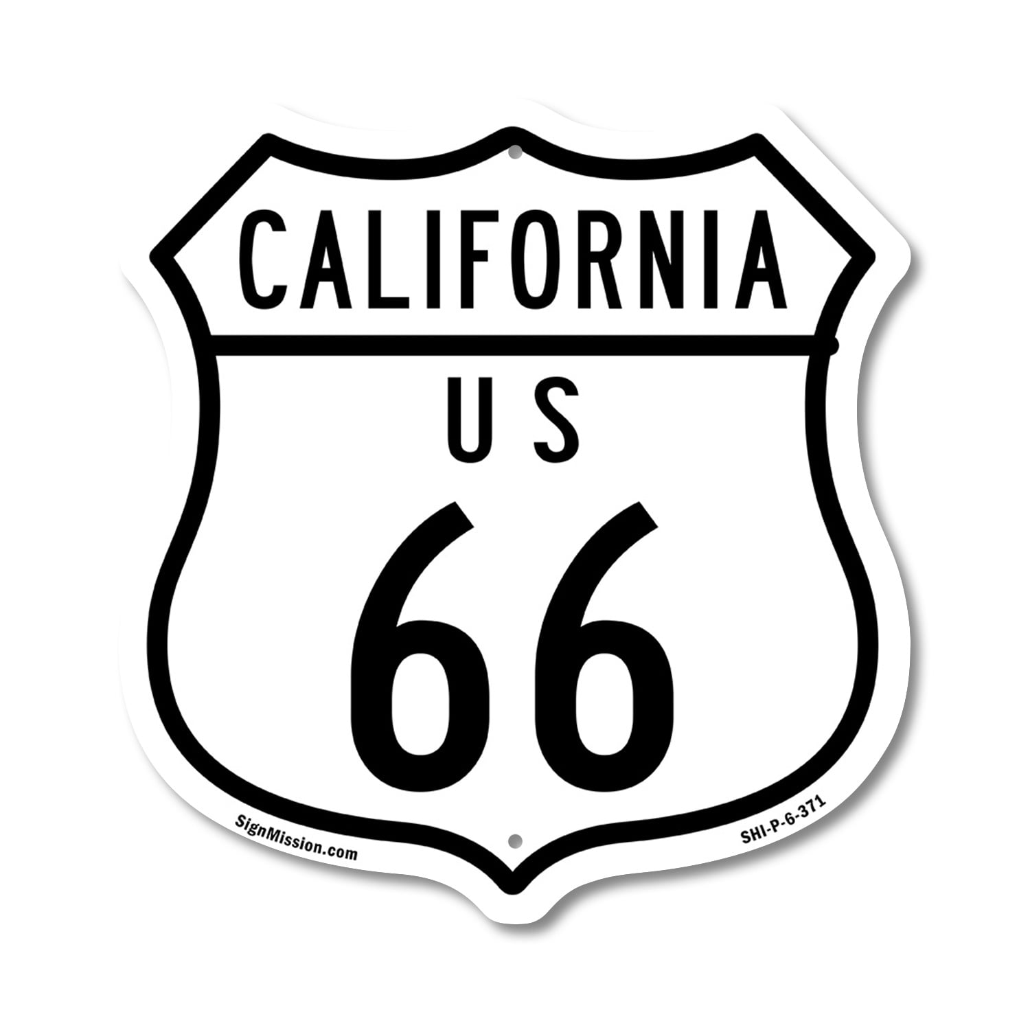 California Route Marker Shield Sign Us 66 6 inch X 6 inch Shield Shaped ...