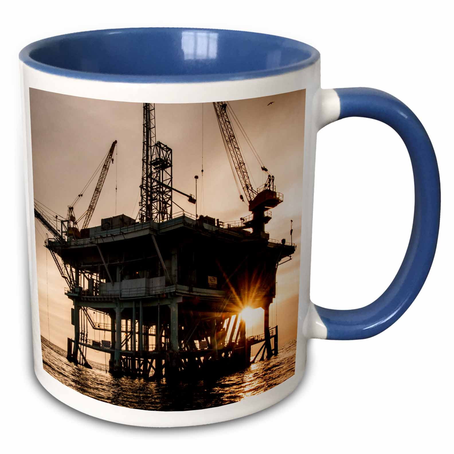 3drose, California, Santa Barbara, Platform C Oil Rig Silhouette in ...