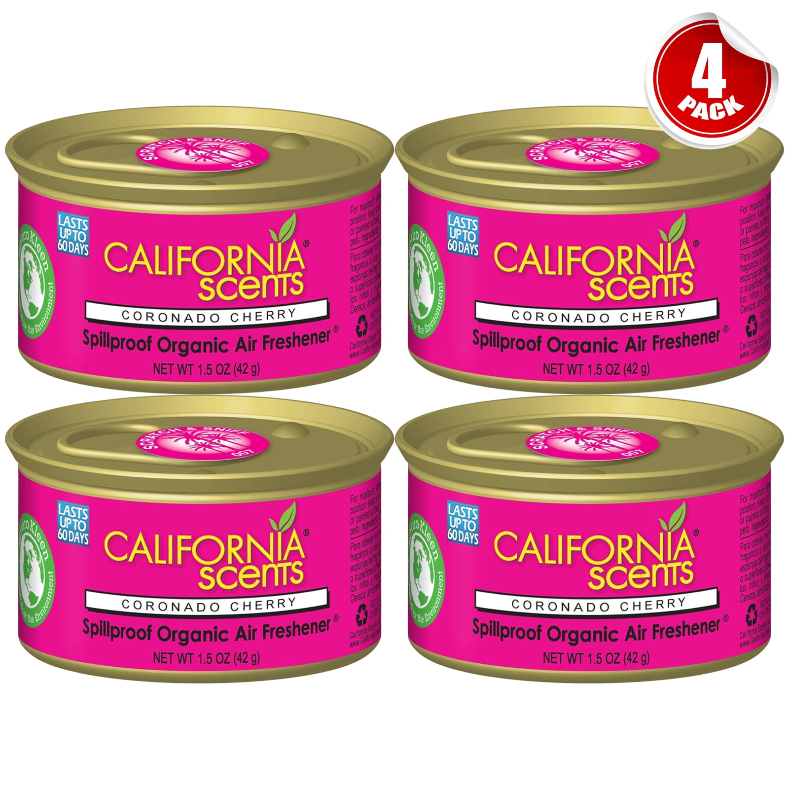California Scents Air Freshener 4-Pack Car Air Freshener (Coronado Cherry) - Walmart Business ...