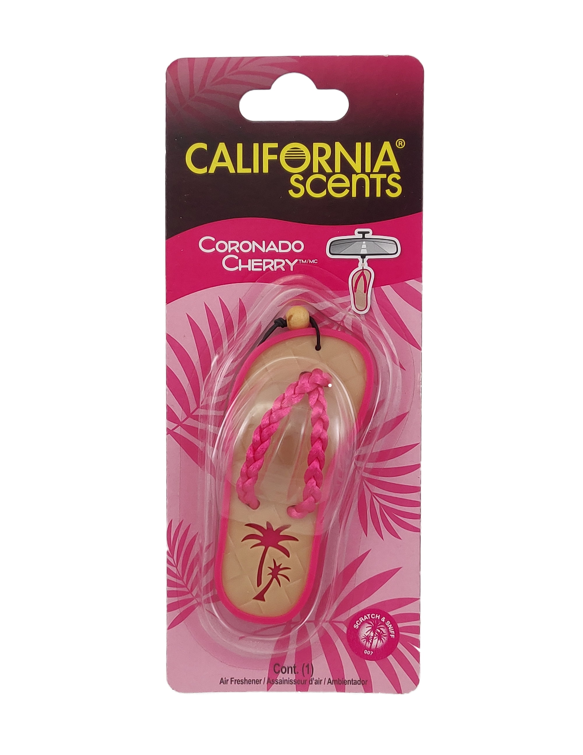 California Scents Scented Sandal Hanging Air Freshener, Coronado Cherry ...