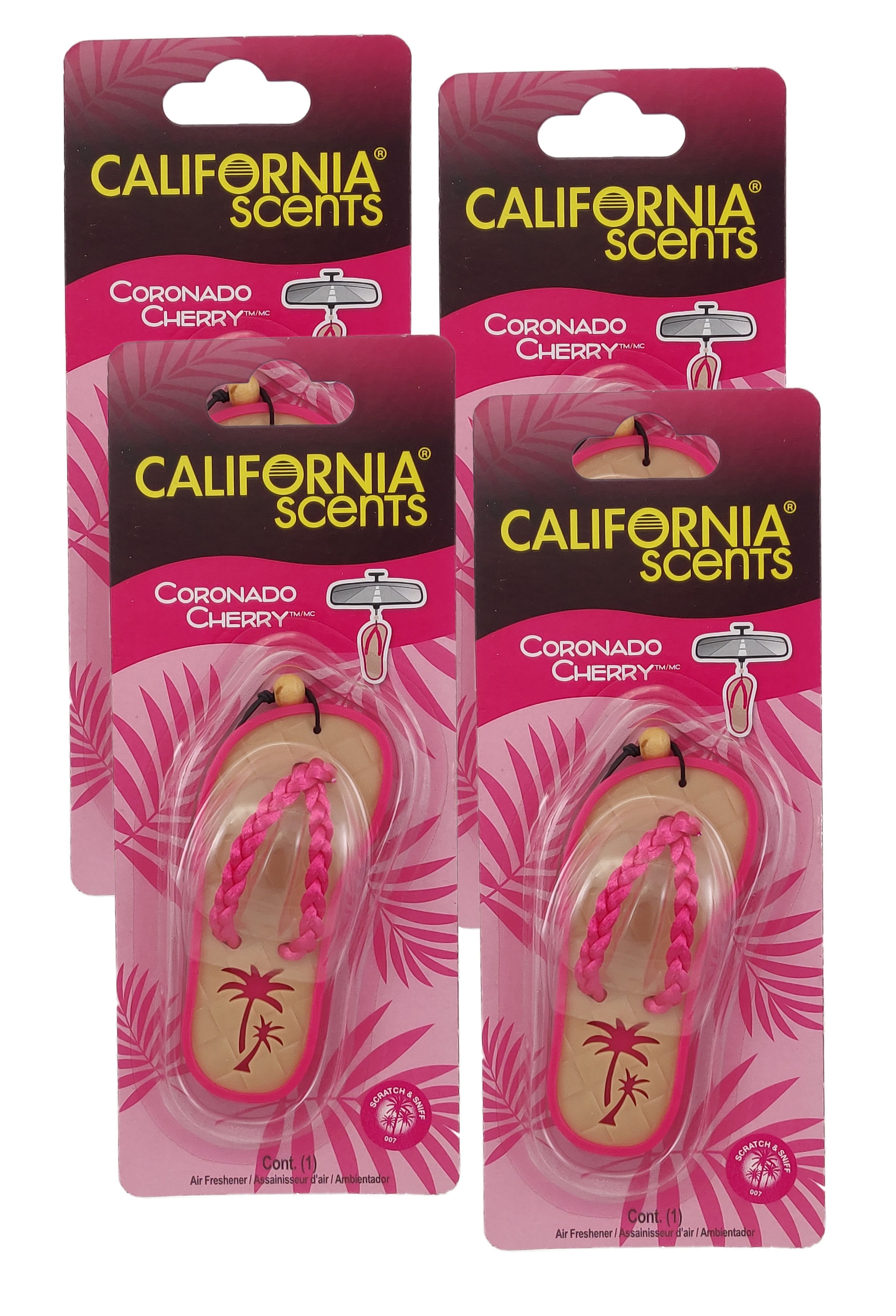 California Scents Scented Sandal Hanging Air Freshener, Coronado Cherry ...