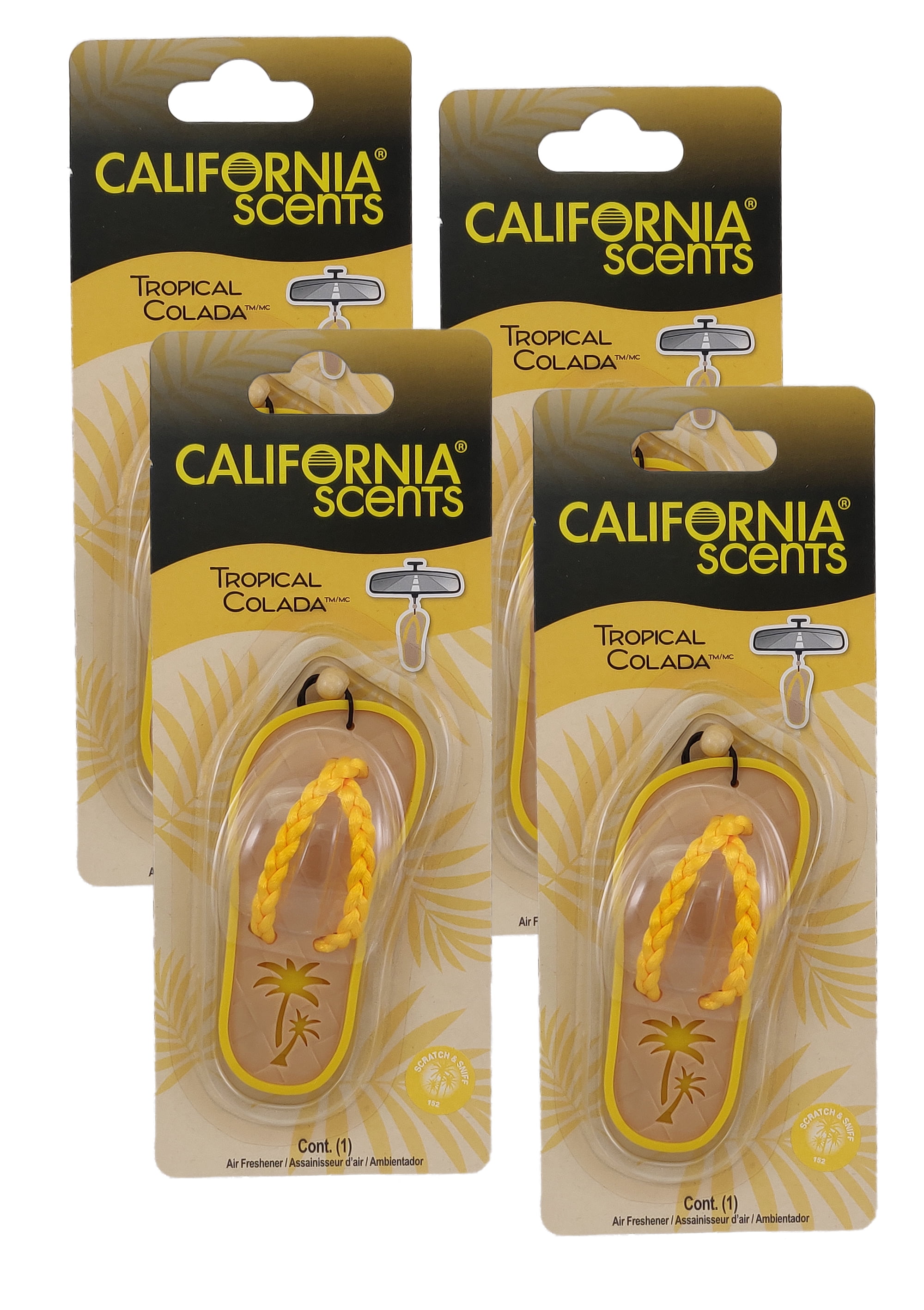 California Scents Scented Sandal Hanging Air Freshener, Tropical Colada ...