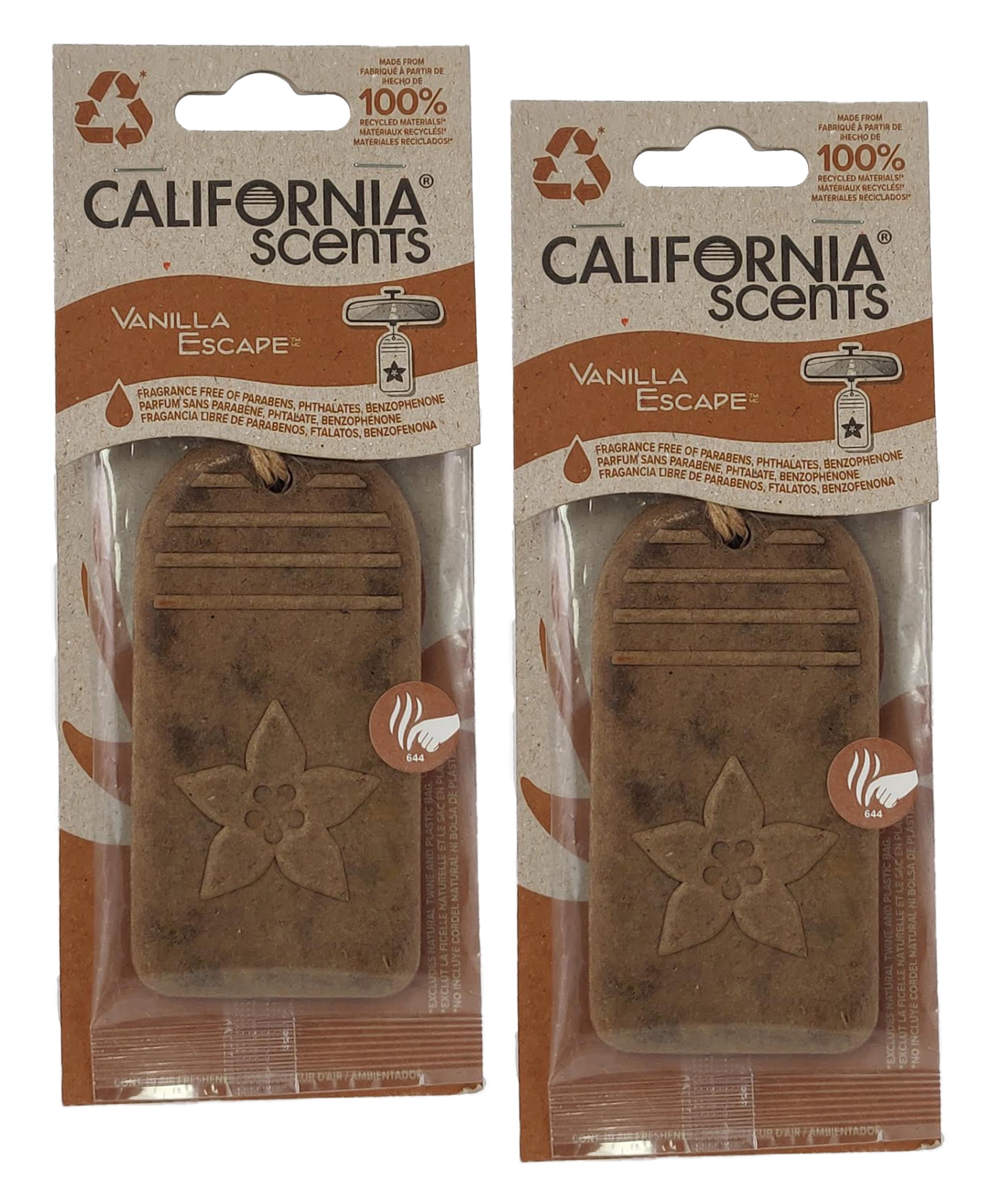 California Scents Vanilla Escape Hanging 3D Paper: Natural ...