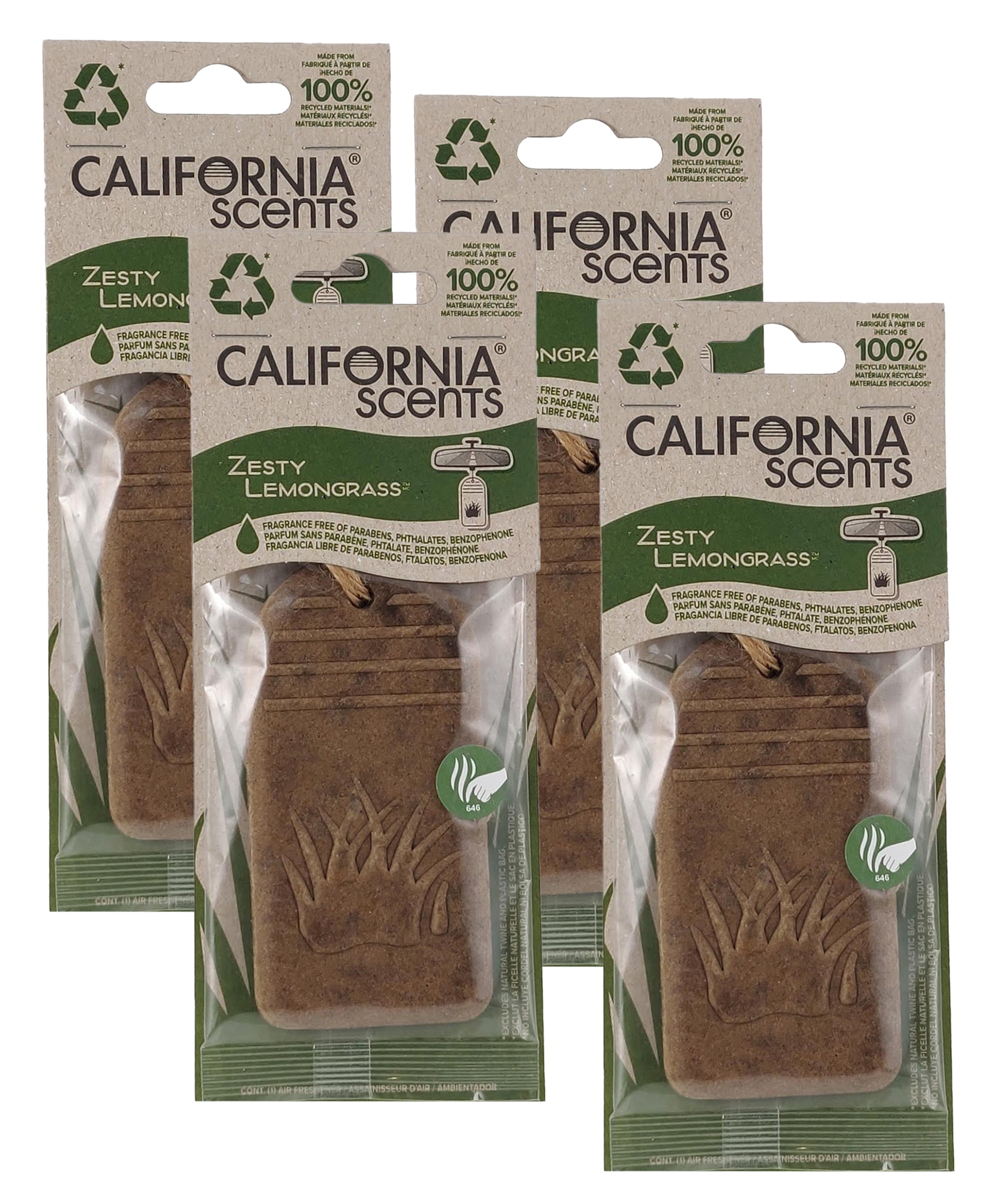 California Scents Zesty Lemongrass Hanging 3D Paper: Natural ...