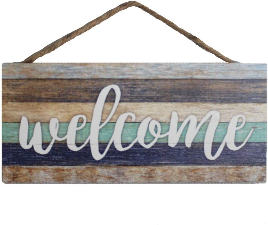 California Seashells Beach Welcome Sign - Rustic Wood Hanging Decor for ...