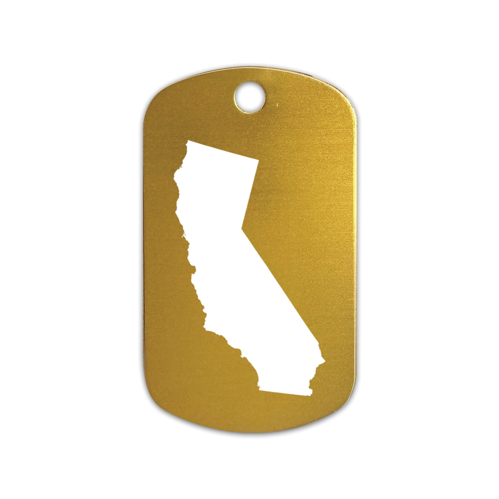 California Shaped GI Dog Tag Aluminum Keychain ca - Gold - Walmart.com