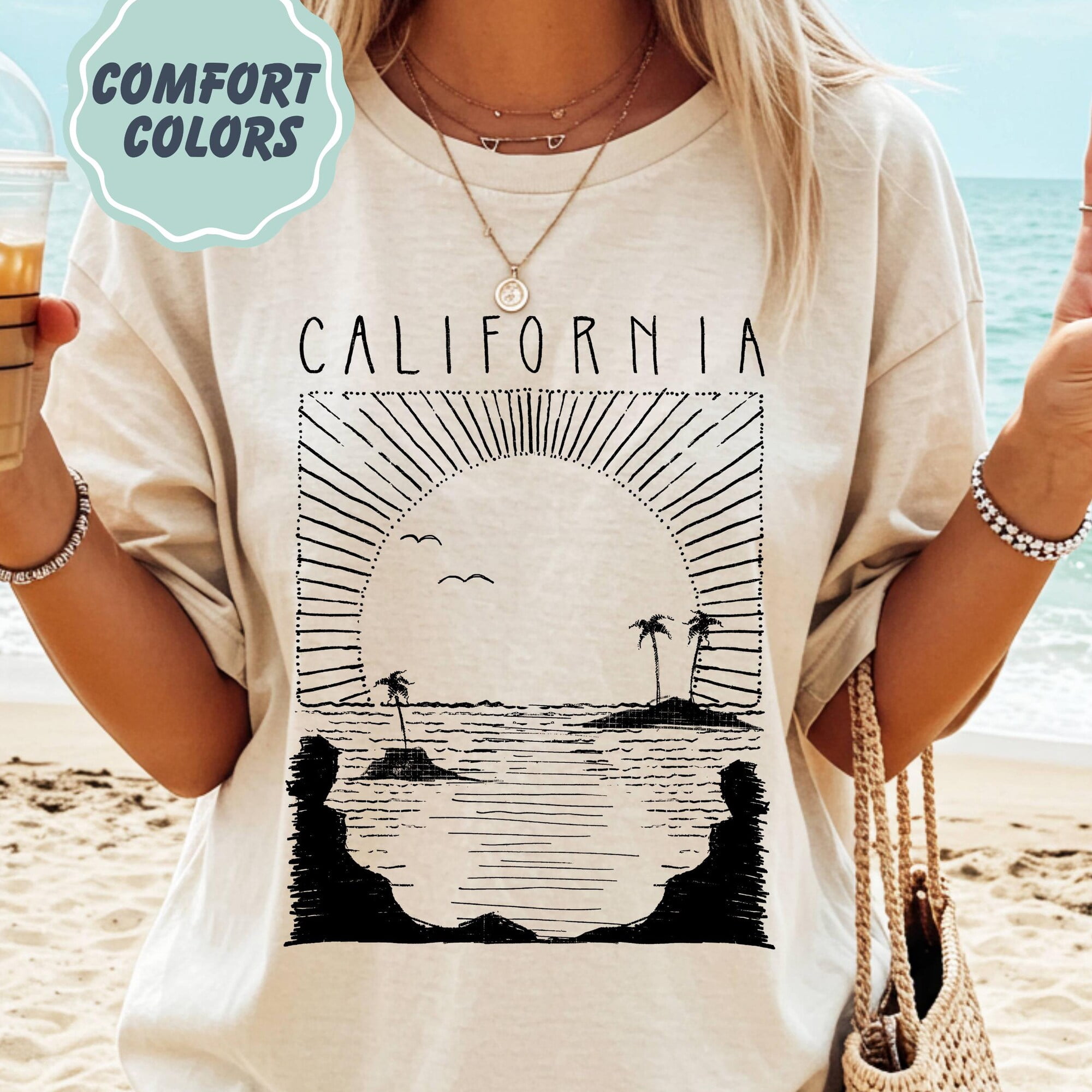 California Shirt Retro California State Shirt Rising Sun Palms and ...