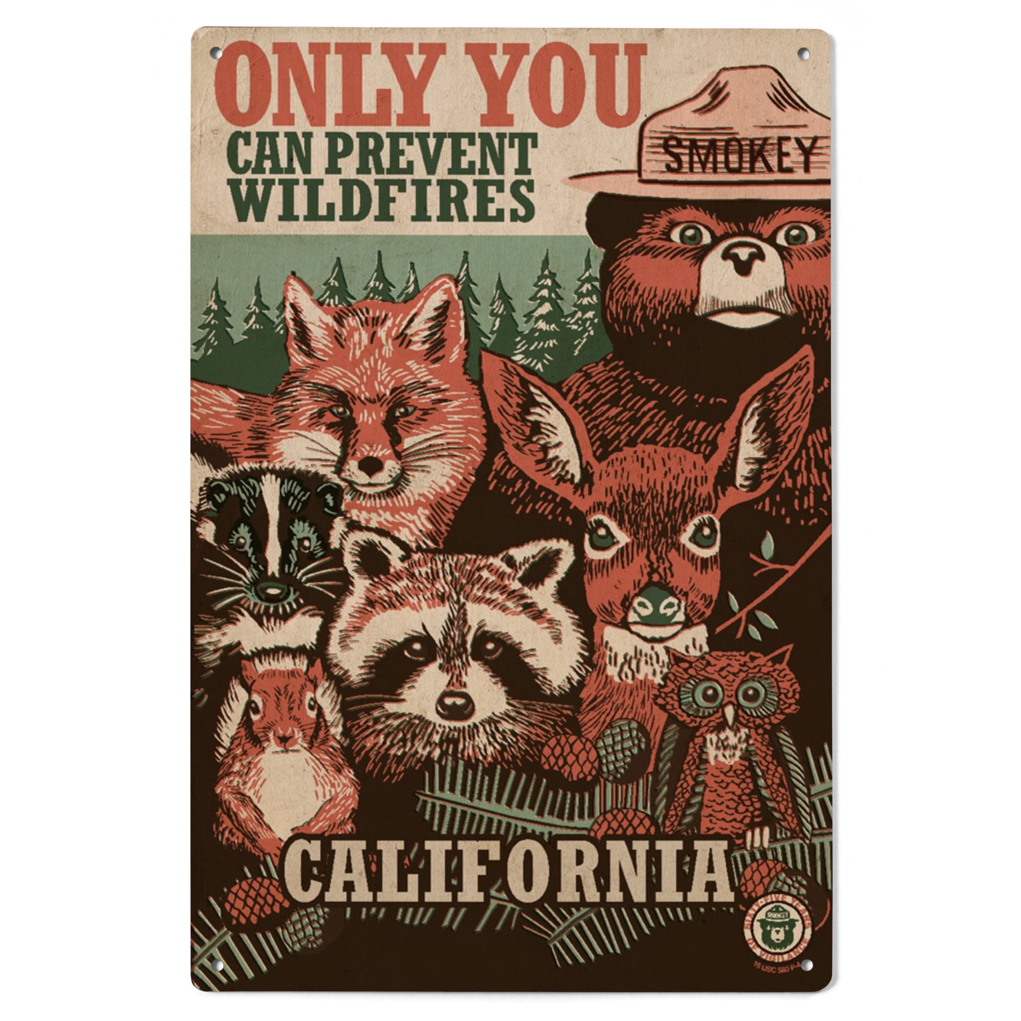 California, Smokey Bear and Woodland Creatures, Only You Can Prevent ...