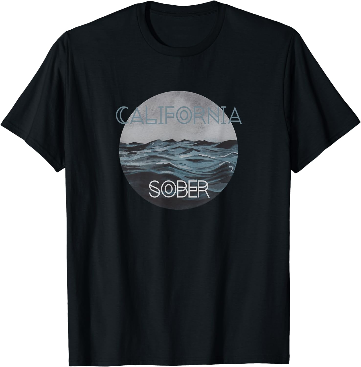 California Sober with Cool Surf Waves - Cali Sober Surf T-Shirt ...