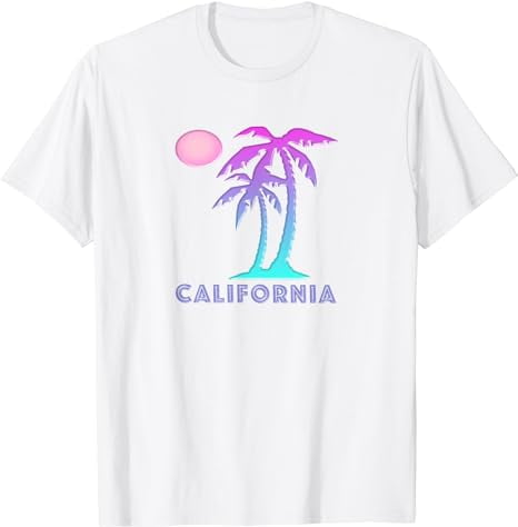 California Souvenir T Shirt Gift Palm Tree Sun Beach - Walmart.com