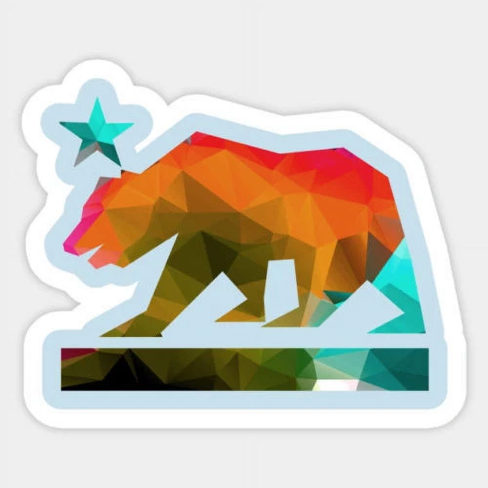 California State Bear Republic Geometric Decal Decor Bumper Laptop ...