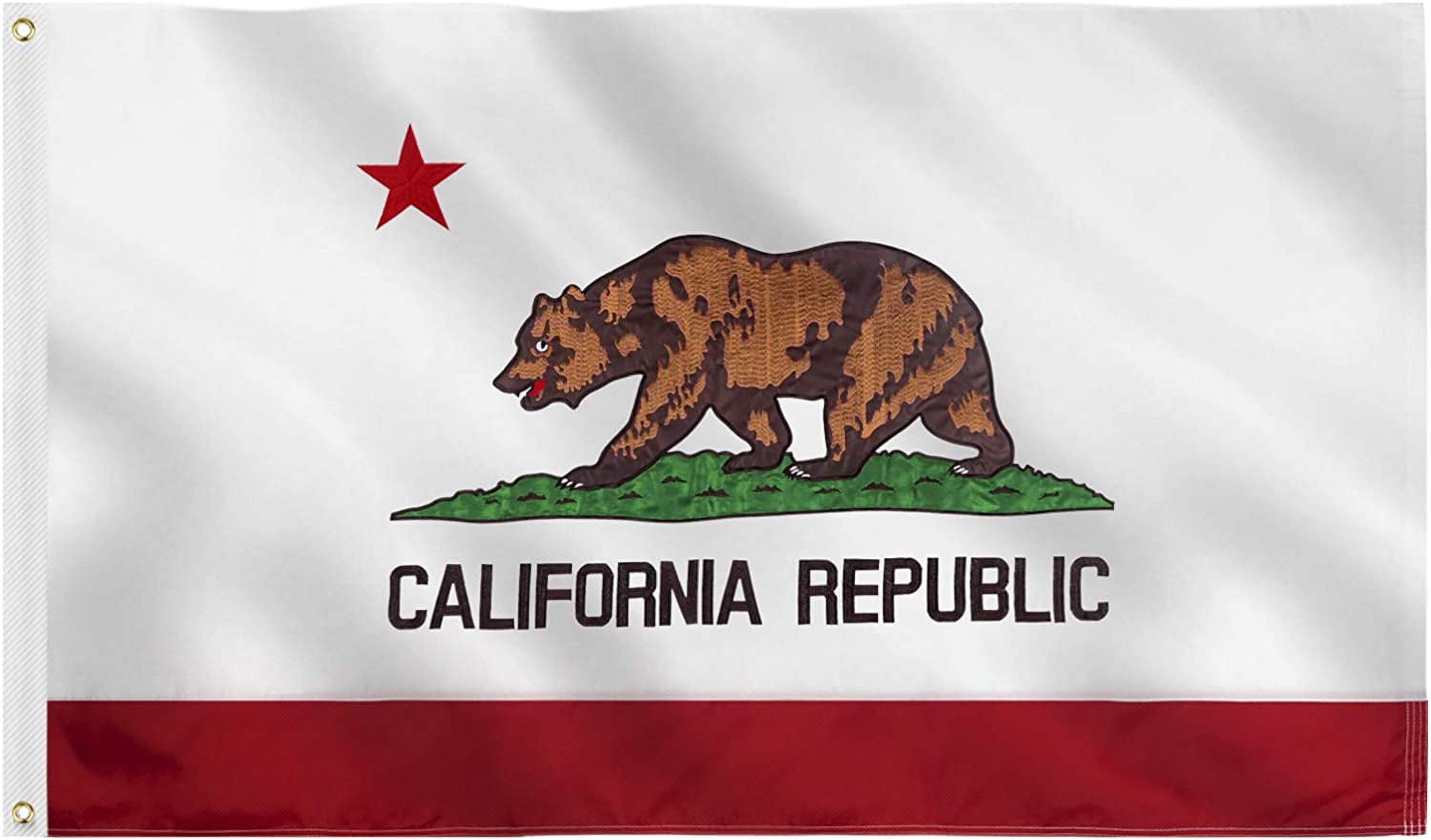 California State Flag 3 Layers Double Sided Sewn Stripes and Brass ...