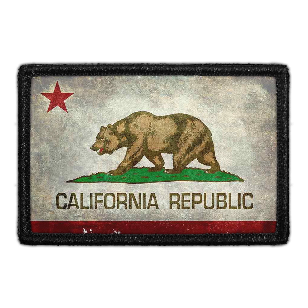 California State Flag - Color - Distressed Morale Patch - Removable ...