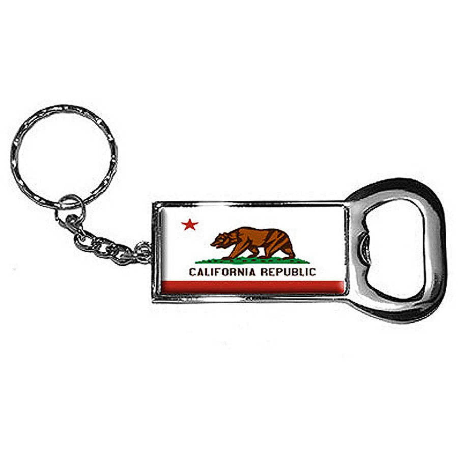 California State Flag Keychain Key Chain Ring Bottle Bottlecap Opener ...