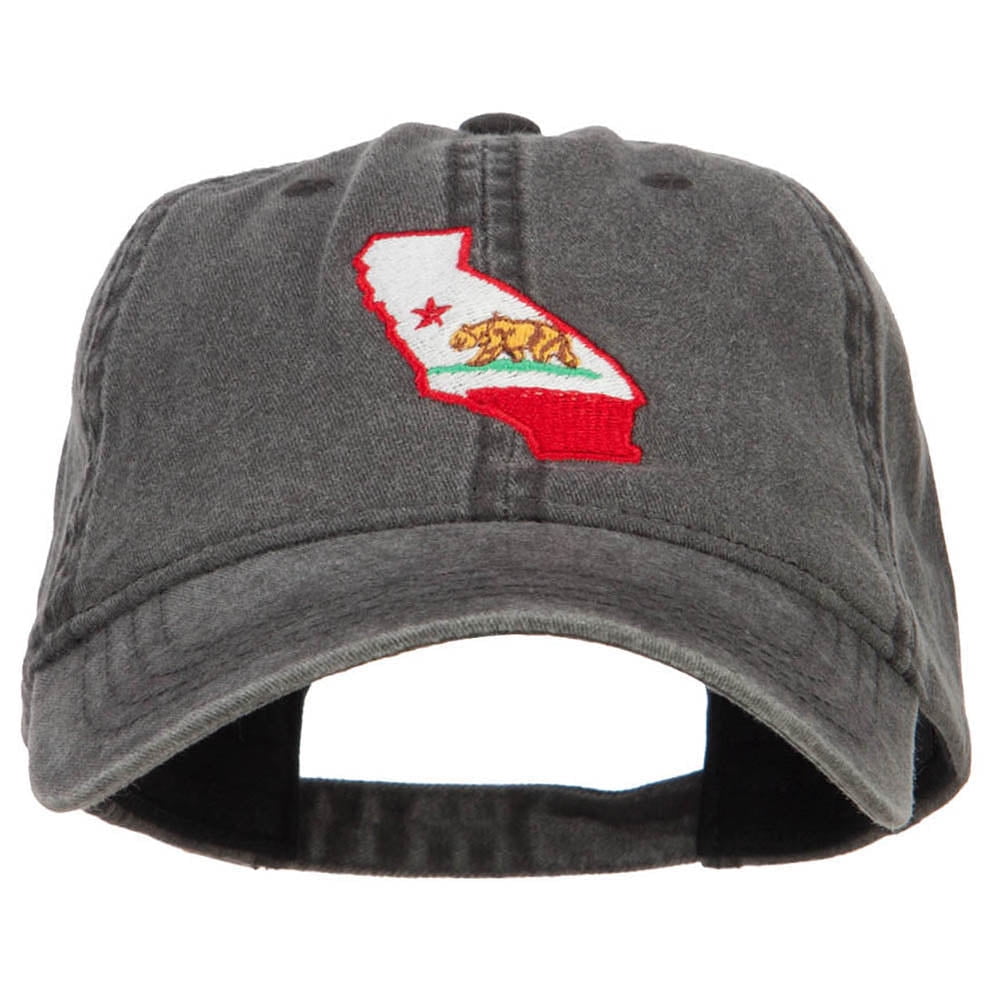 California State Flag Map Embroidered Washed Cap - Black OSFM - Walmart.com