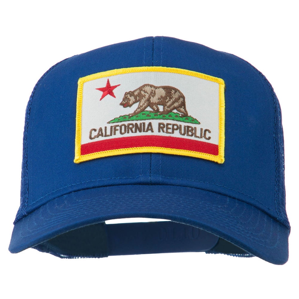 California State Flag Patched Twill Mesh Cap - Royal OSFM - Walmart.com