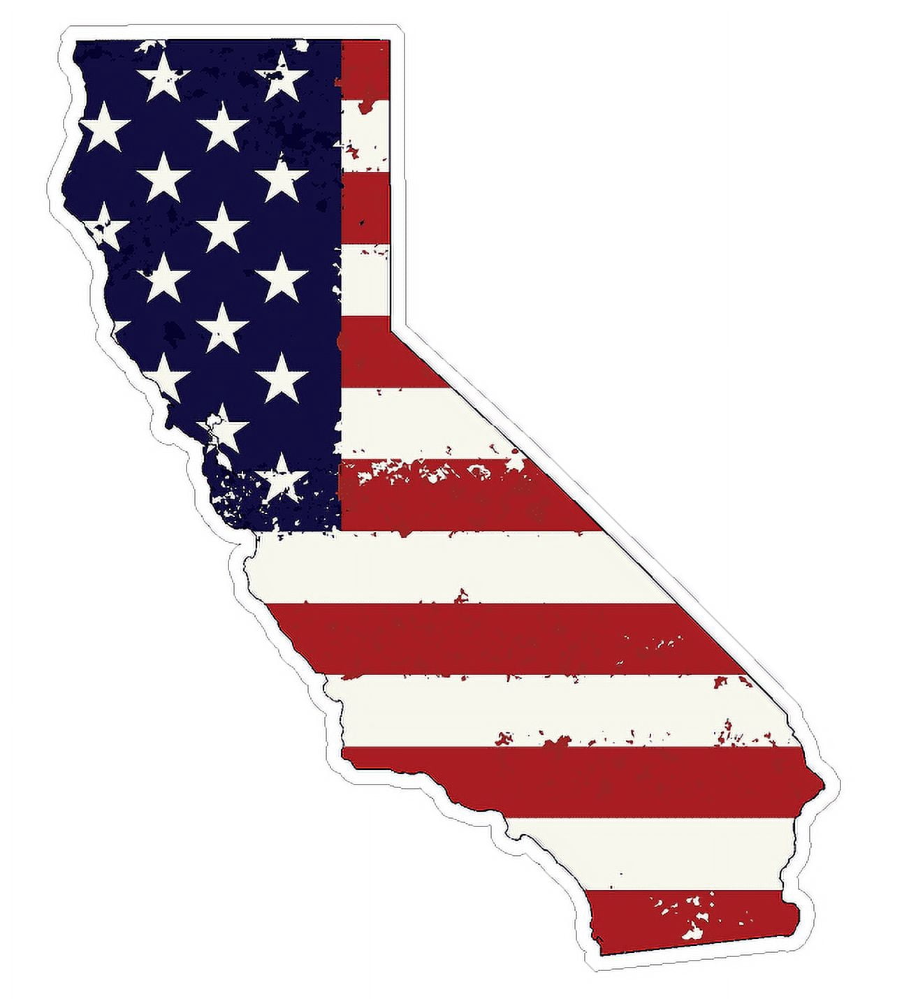 California State (J7) USA Flag Distressed Vinyl Decal Sticker Car/Truck ...