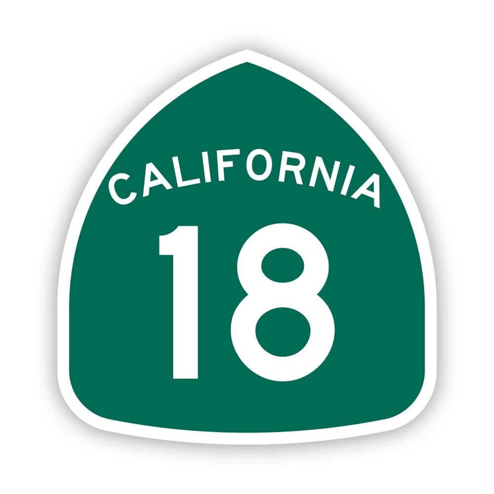 California State Route 18 Highway Sticker Decal - Self Adhesive Vinyl ...