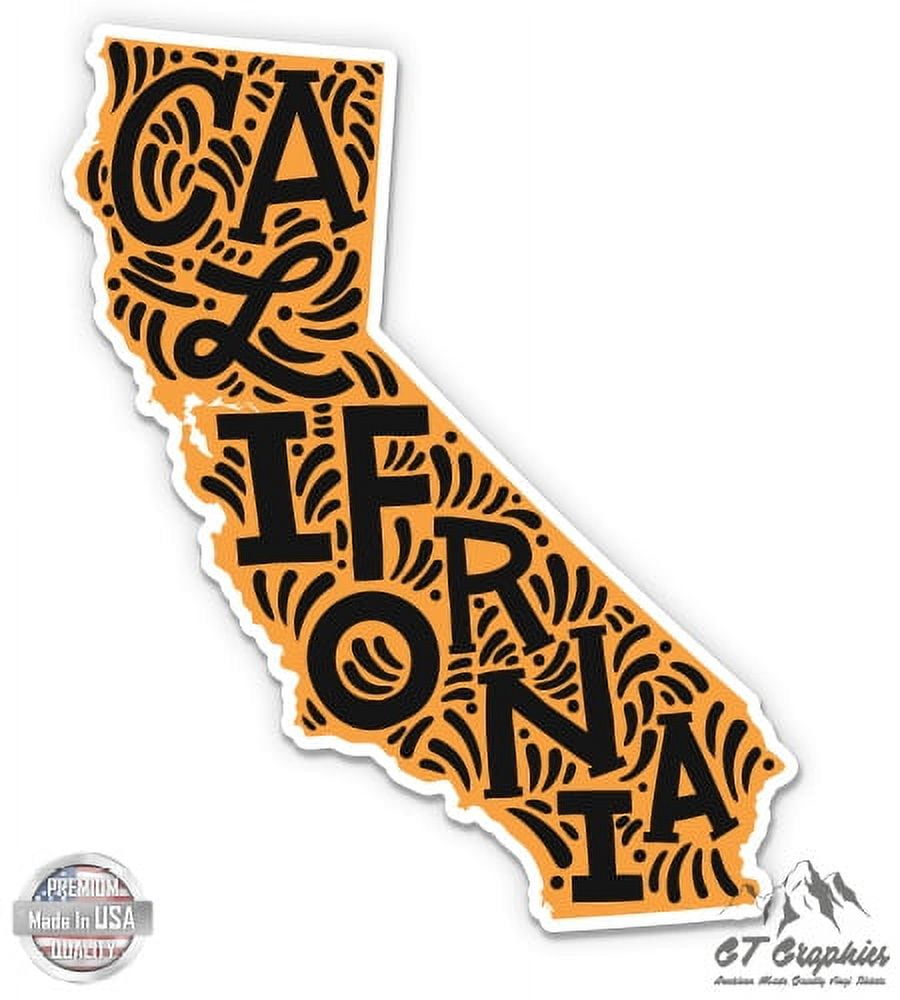 California State Shape Native Local Orange Native Local - 8" Vinyl ...