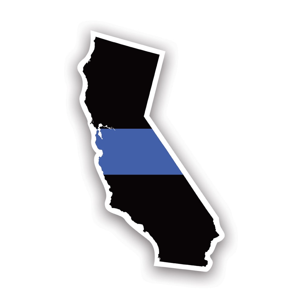 California State Shaped The Thin Blue Line Sticker Decal - Self ...