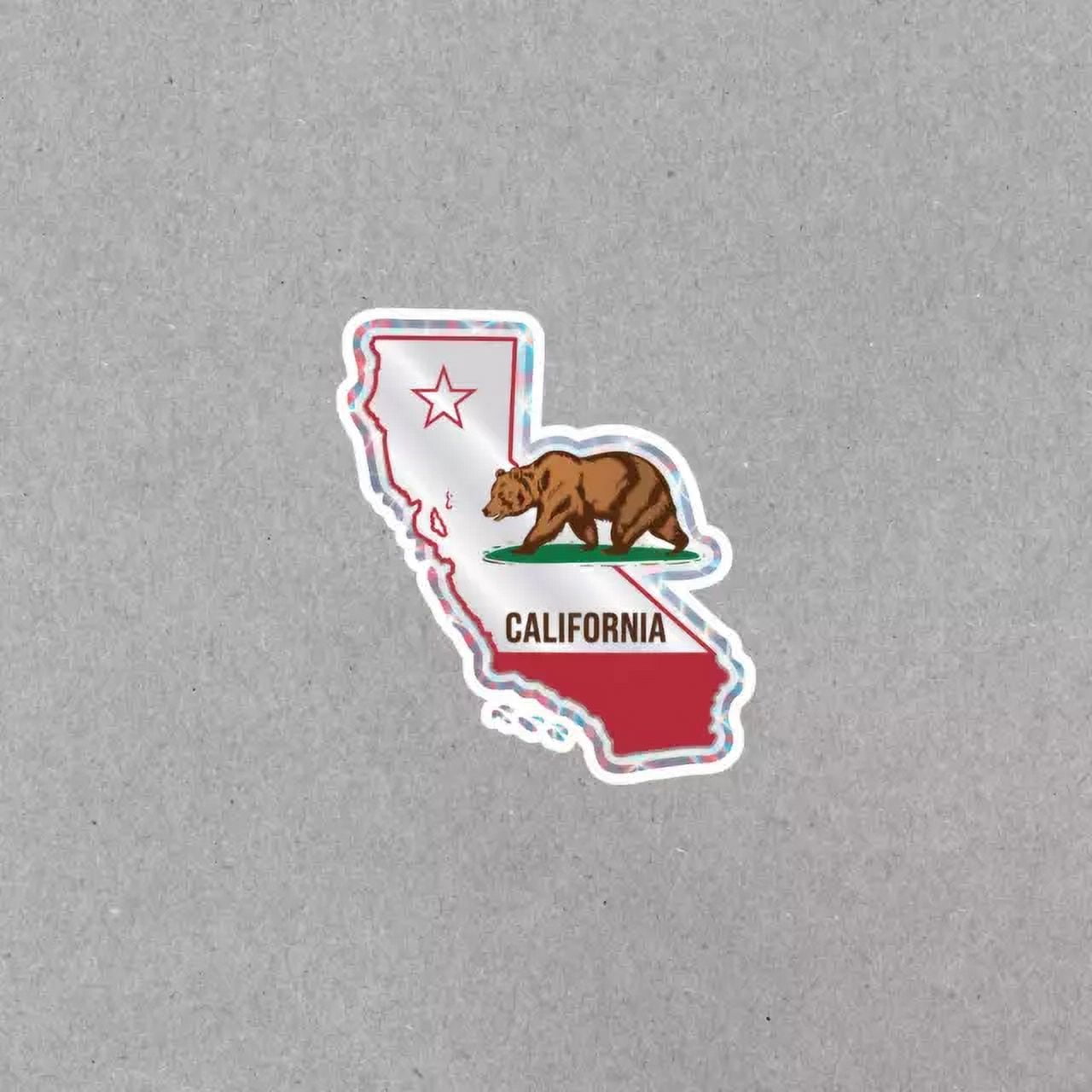 California State Sticker Featuring Brown Bear On Map Outlinephone Decal Water Bottle Stickers ...