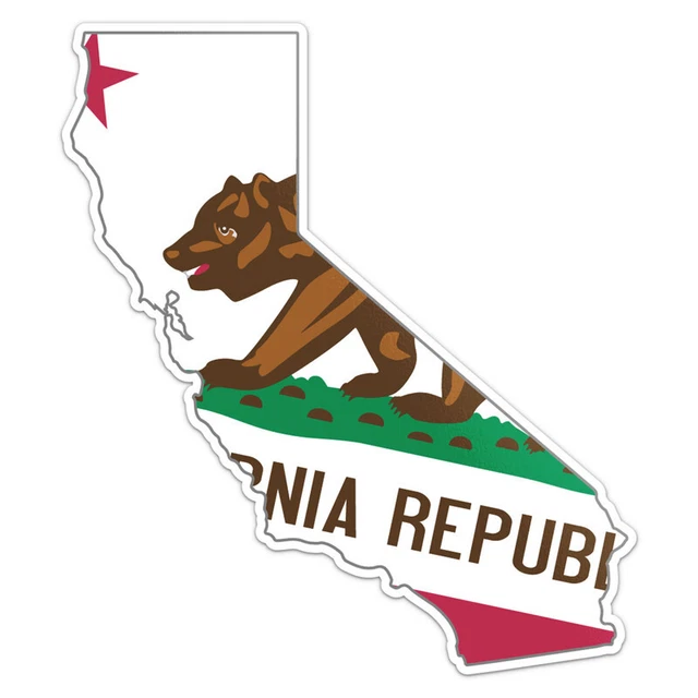 California State Sticker Phone Decal Water Bottle Stickers Car Decals ...
