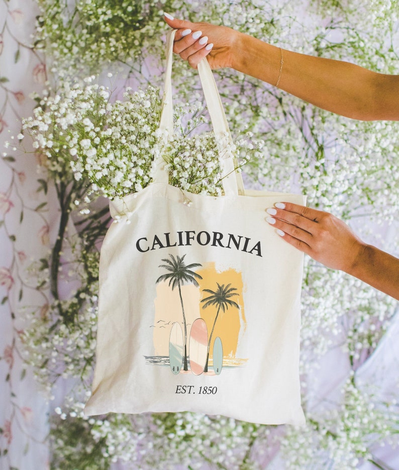 California State Tote, Trendy West Coast Canvas, Cali Girl Shopper ...