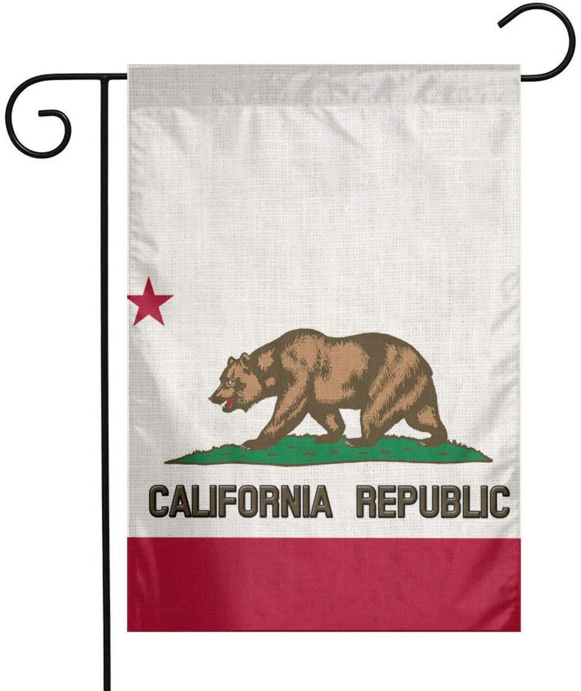 California State of Ca Flag Flax Nylon Linen Fabric Garden Flag ...