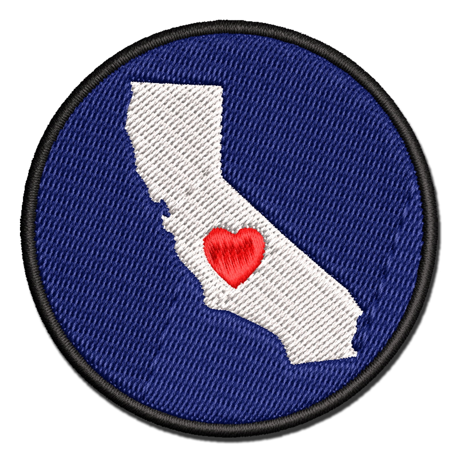 California State with Heart Applique Multi-Color Embroidered Hook ...