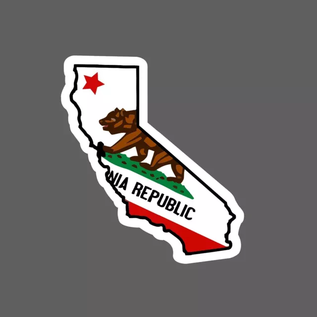 California Sticker State Flag Waterproof Sticker Phone Decal Water ...