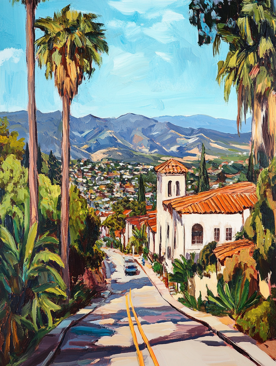 California Street Scene Canvas Painting/Wall Art，Perfect for Living ...