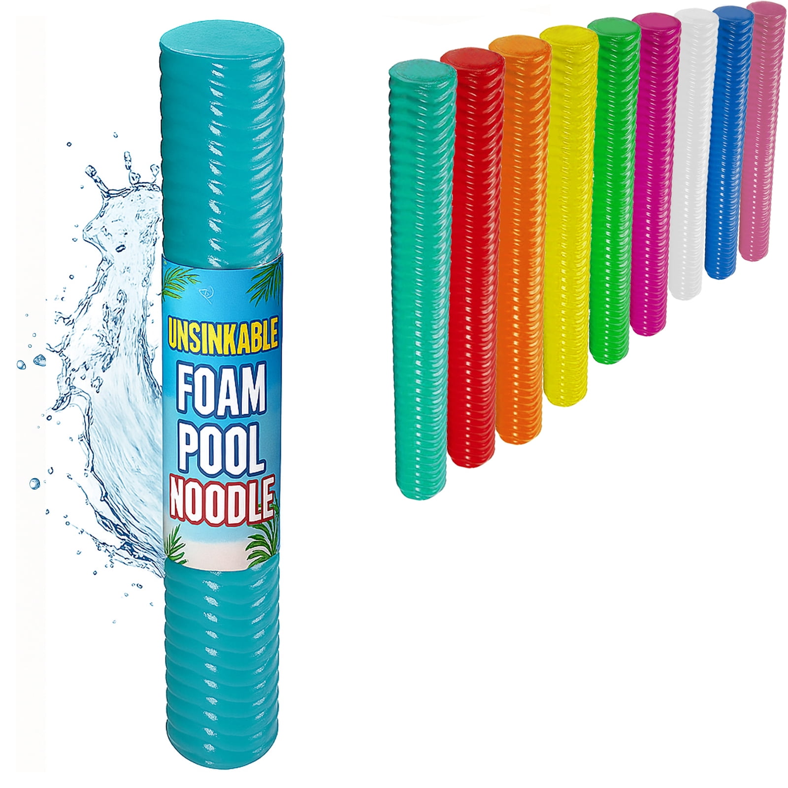 California Sun Deluxe Unsinkable Ultra Soft Foam Pool Noodle, Teal, 46 ...