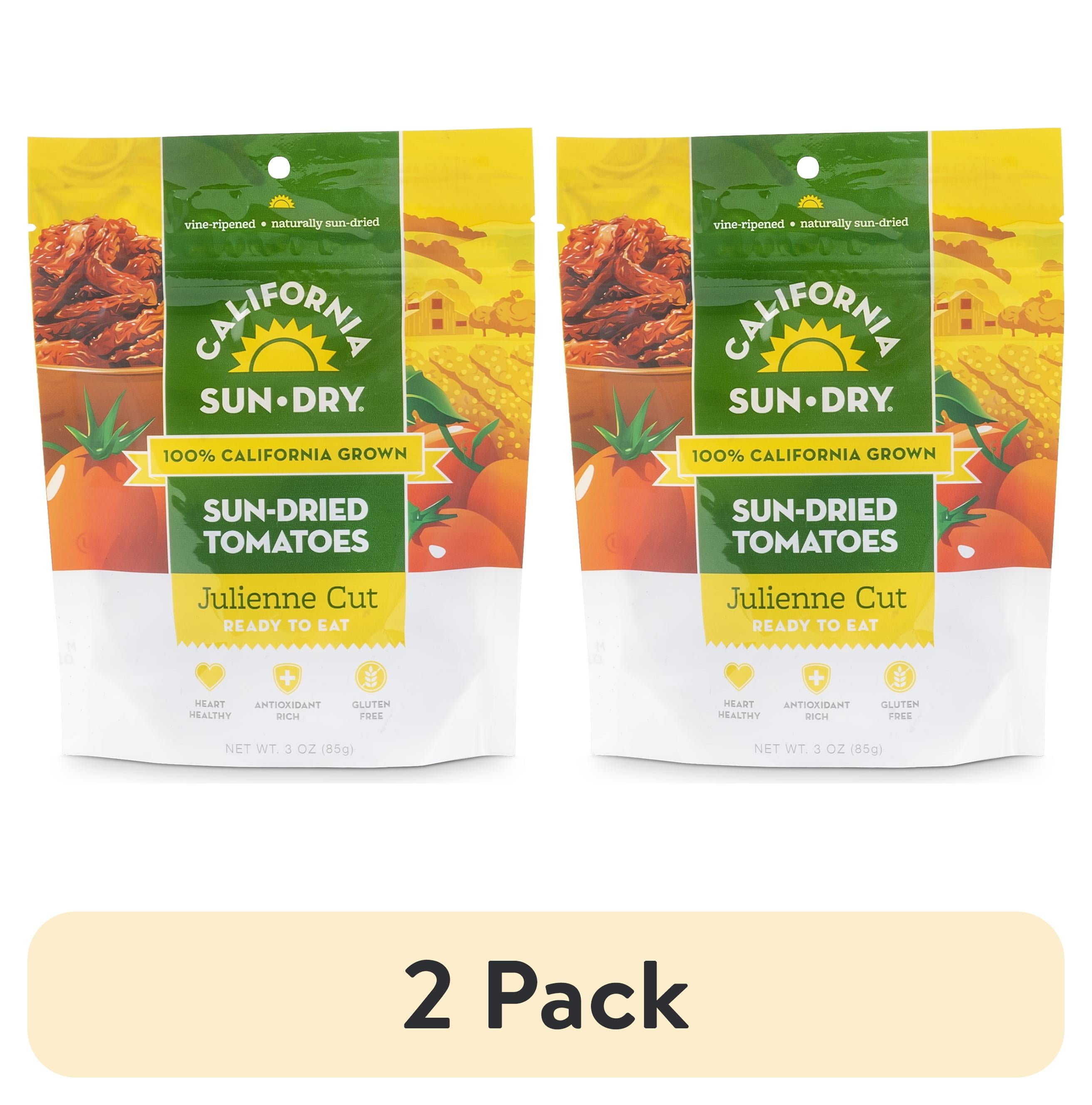 (2 pack) California Sun Dry, Sun-Dried Tomatoes, Julienne Cut, 3 oz Bag ...