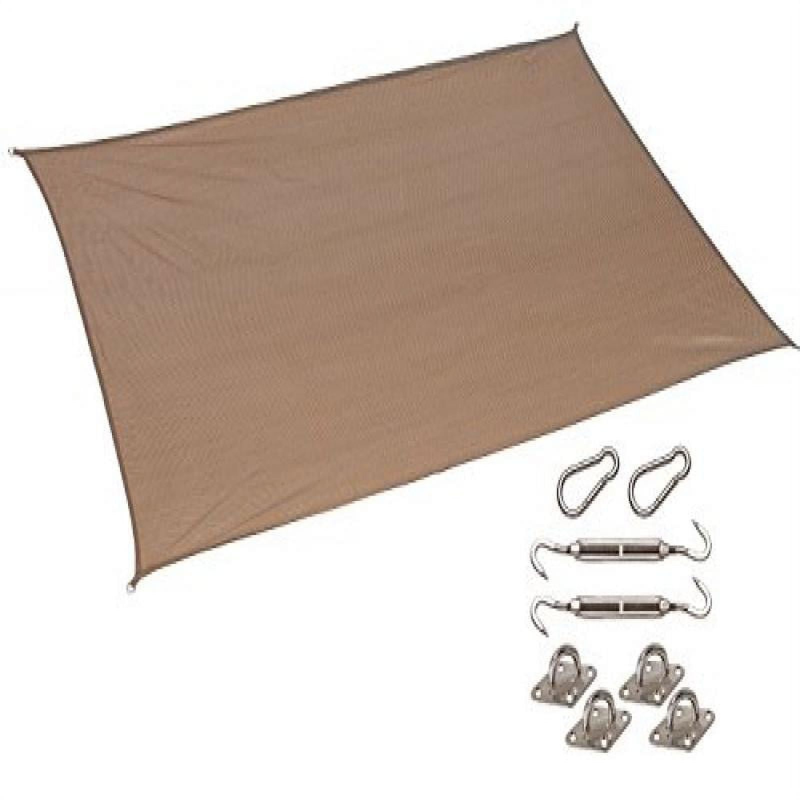 California Sun Shade Shade Sail Kit Rectangle 10ft x 8ft Walnut ...