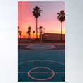 California Sunset And Basketball Poster Wall Art Modern Wall Decor For ...