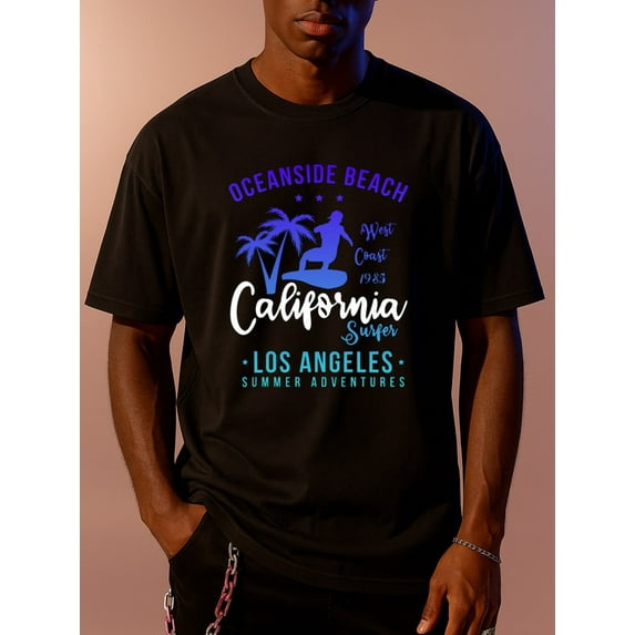 California Surfing Christmas plain t-shirts men's 180G 100% Cotton ...