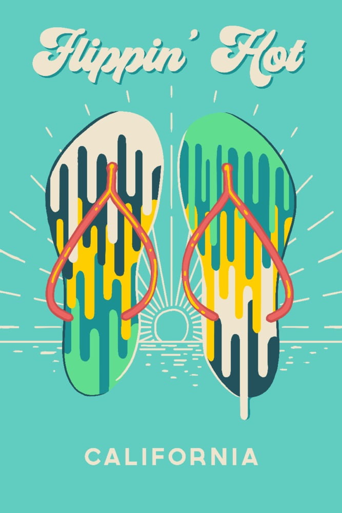 California, Sweet Relief Collection, Flip Flops, Flippin Hot (16x24 ...