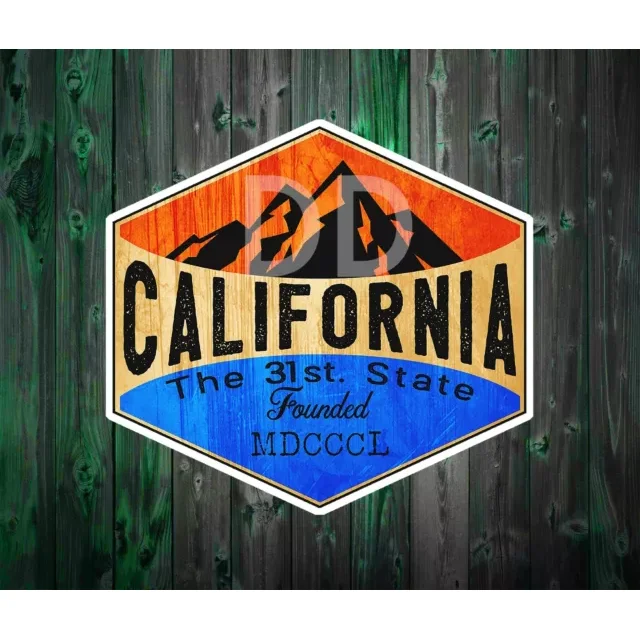 California The St. State Sticker Decal Mountains Sticker / Phone Decal ...