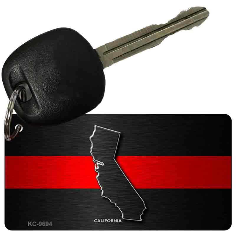 California Thin Red Line Novelty Metal Key Chain KC-9694 3" x 1.5" Key ...
