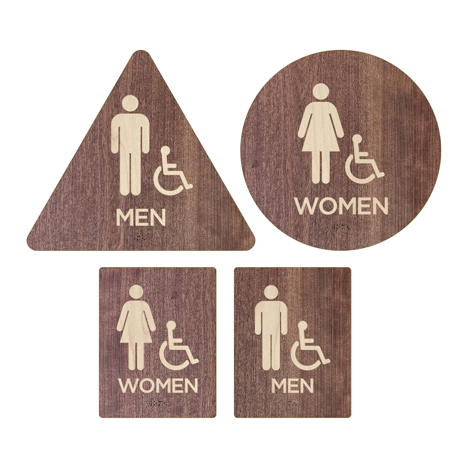 California Title 24 Restroom Signs - ADA Compliant Bathroom Set of 4 ...