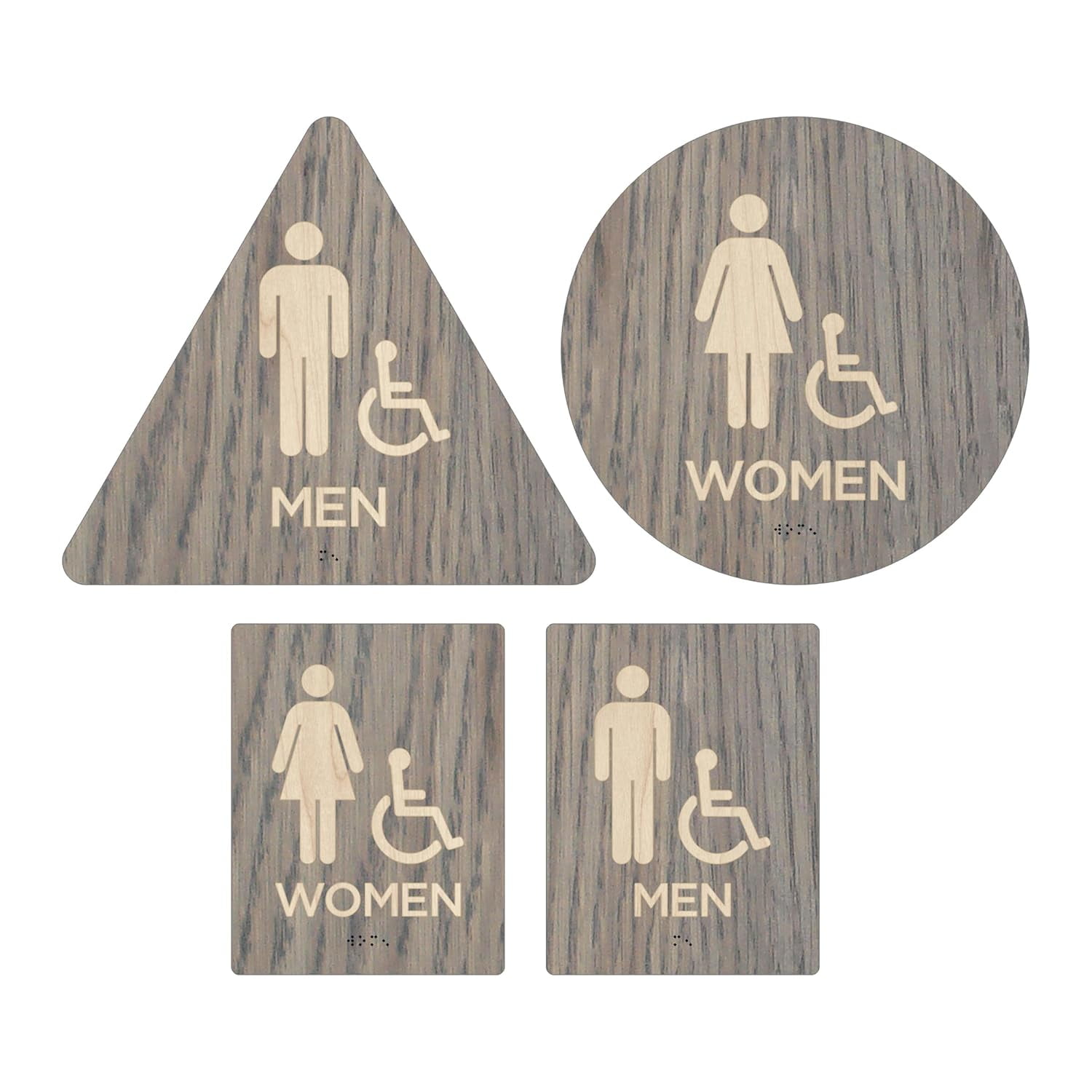 California Title 24 Restroom Signs - ADA Compliant Bathroom Set of 4 ...