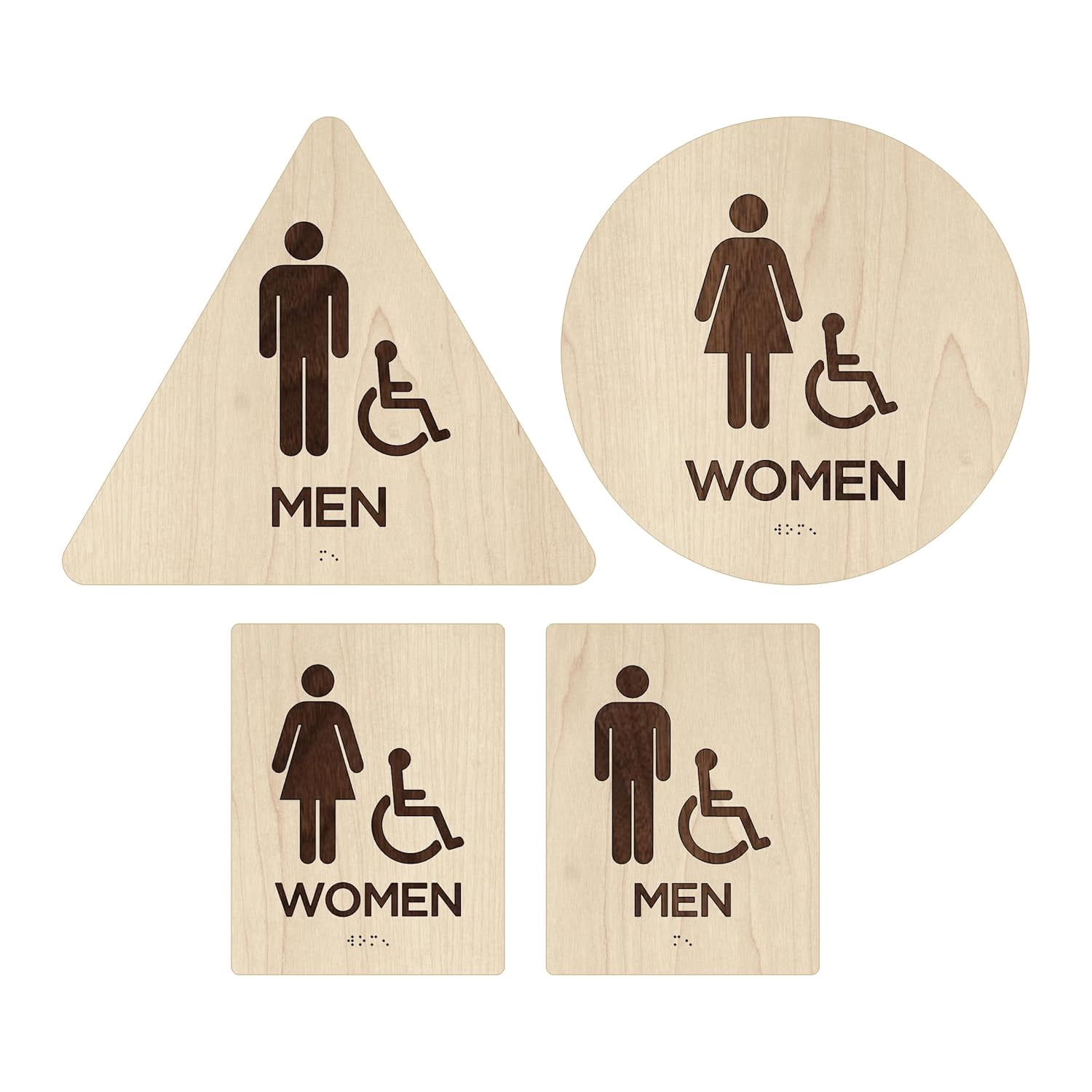 California Title 24 Restroom Signs - ADA Compliant Bathroom Set of 4 ...