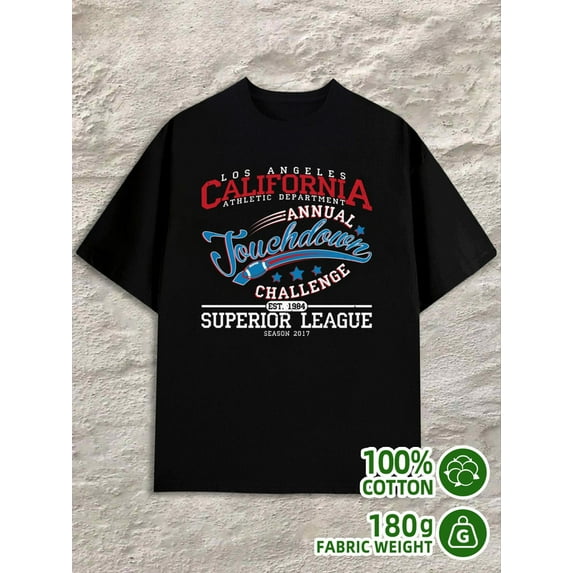 California Touchdown men black 180G 100% Cotton Cool shirts,Funny ...