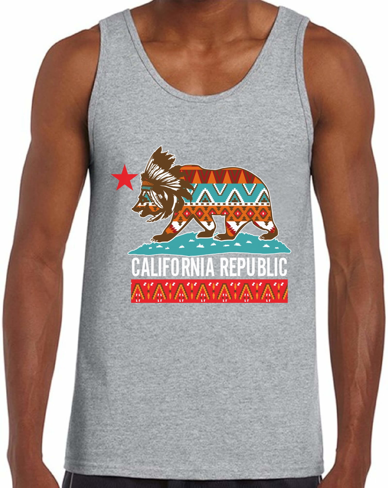 California Tribal Bear USA State Tank Top for Men - S M L XL 2XL ...